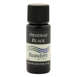 Bottled fountain pen ink by Beaufort SAMPLE size 10 mL - Obsidian Black