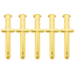 Five-pack Slimline cross pen clips gold