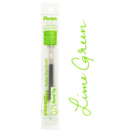 Pentel EnerGel liquid gel rollerball pen ink refill lime green - one pack