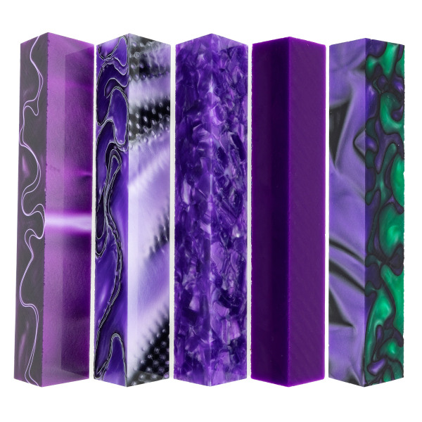 Acrylic pen blank sampler bundle - purple